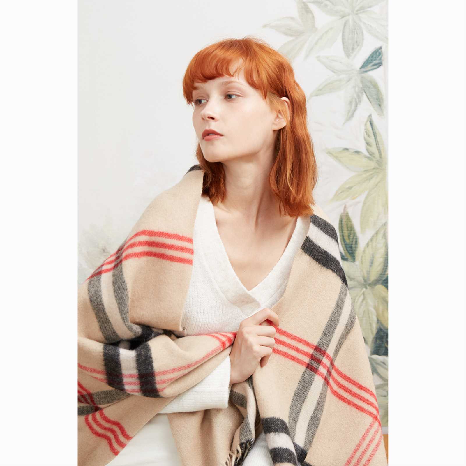 OZWEAR UGG 100% AUSTRALIAN MERINO WOOL SHAWL REVERSIBLE WRAP (206CM x ...